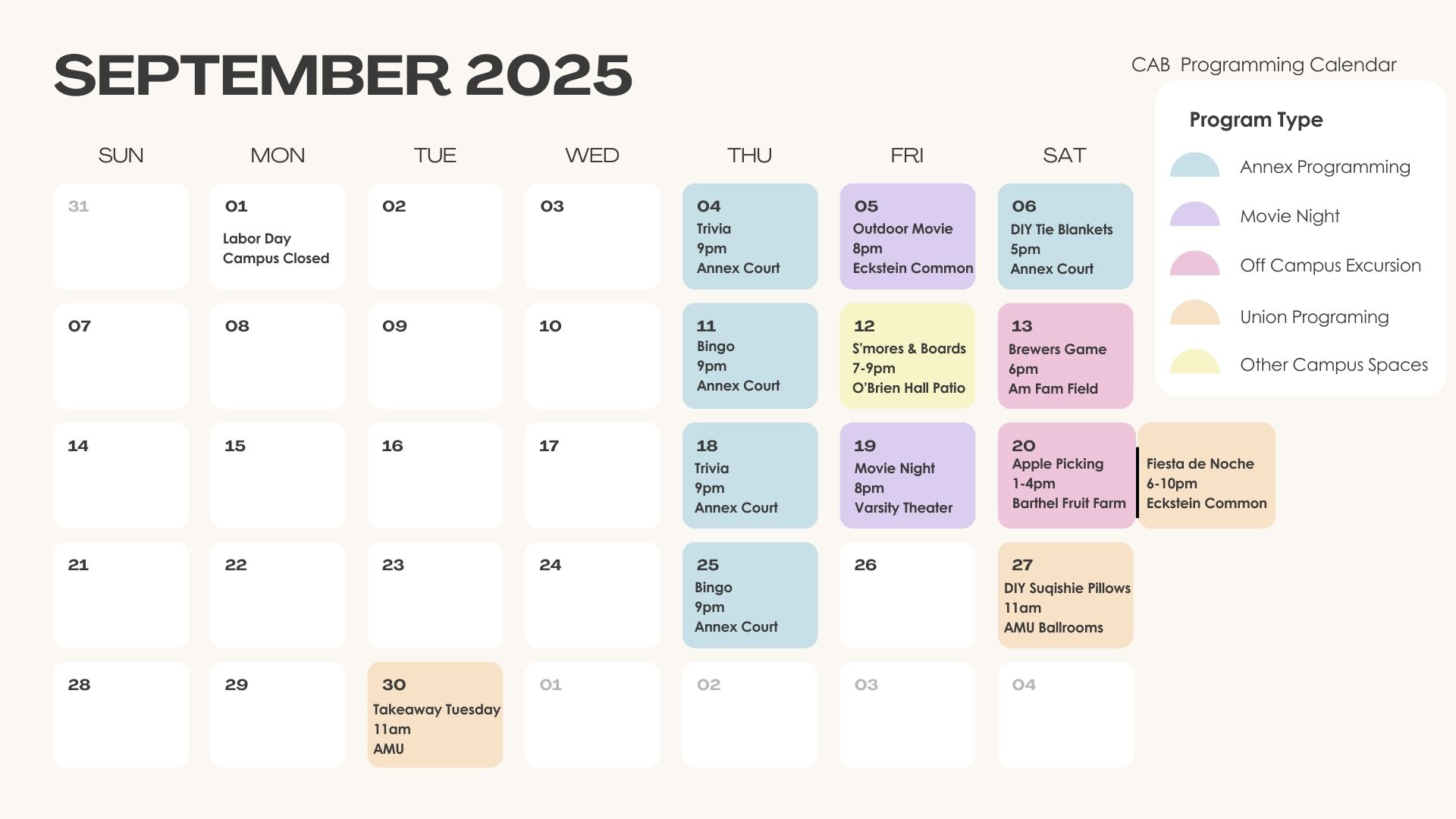 Campus Activities Board // Alumni Memorial Union // Marquette University