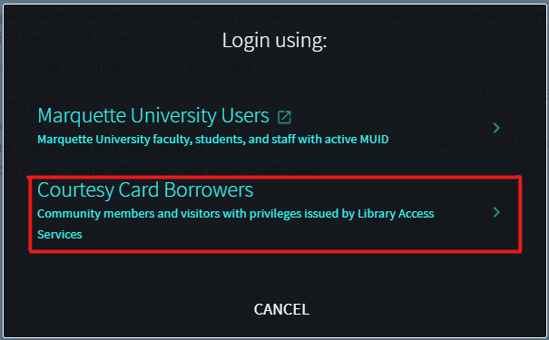MARQCAT Help // Raynor Library // Marquette University