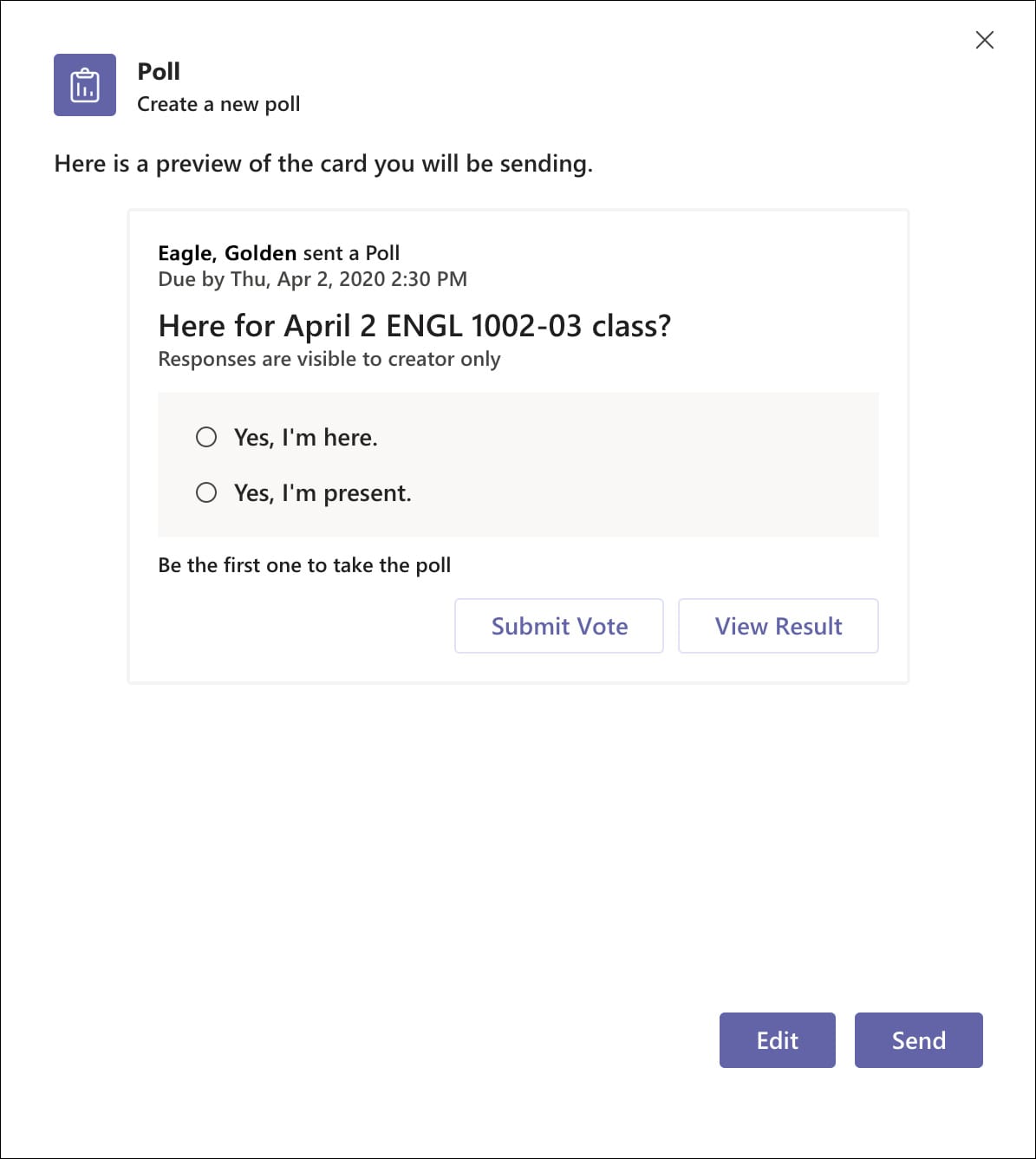 Taking Attendance with Teams Polls // Remote Work for Faculty and Staff ...